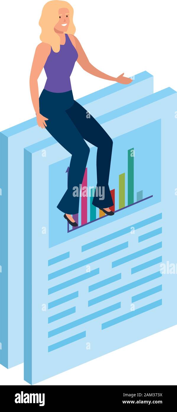 Cheerful business lady sitting Stock Vector Images - Alamy