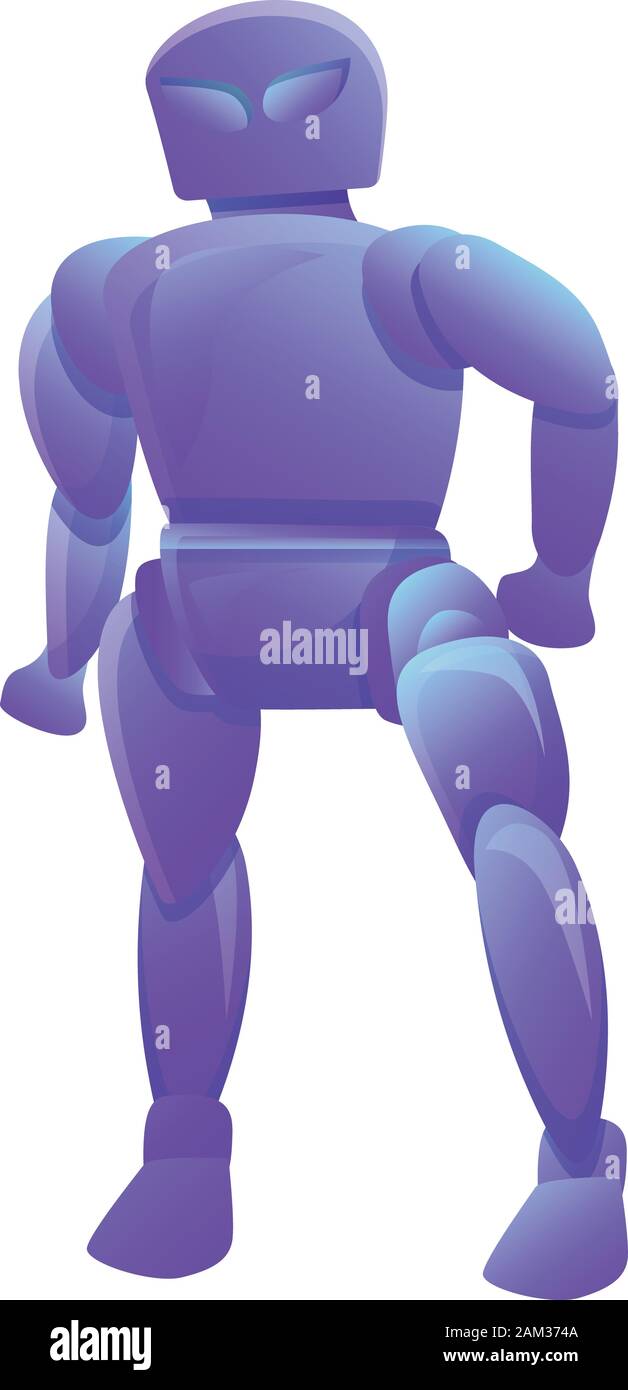Violet robot icon. Cartoon of violet robot vector icon for web design ...