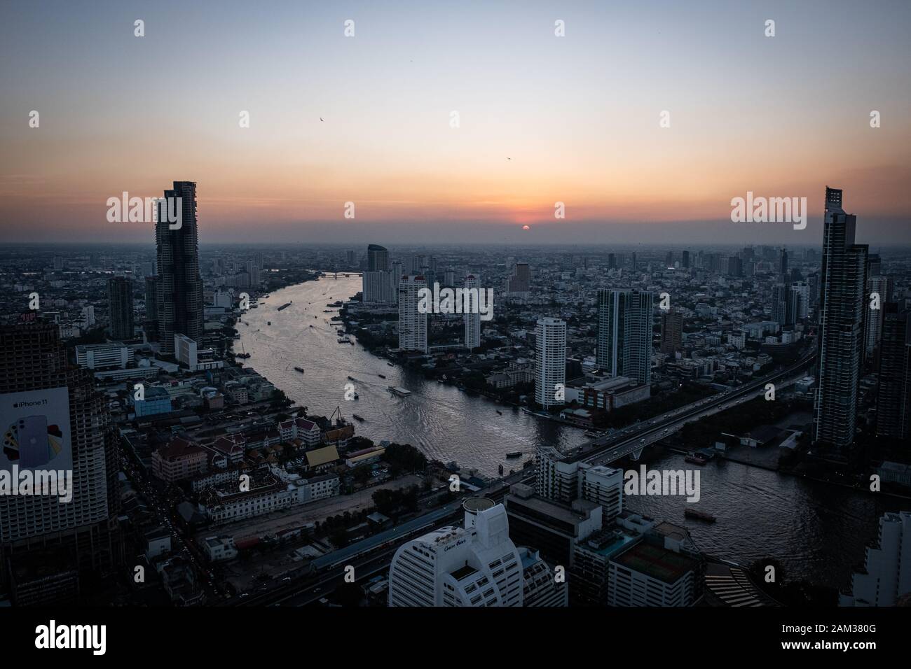 BANGKOK, THAILAND - DECEMBER : Sunset from Skybar rooftop Stock Photo ...