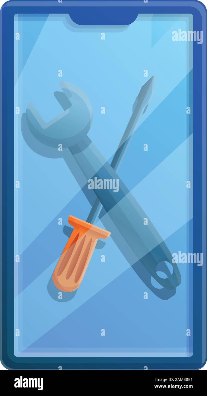 Mobile phone repair icon. Cartoon of mobile phone repair vector icon ...