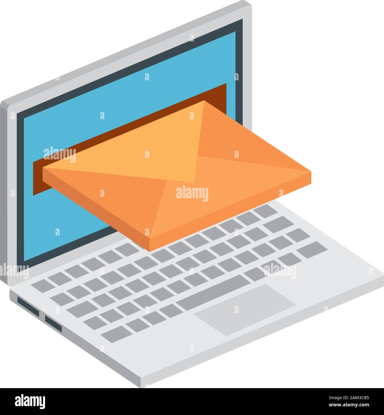 laptop computer with envelope isolated icon Stock Vector Image & Art ...