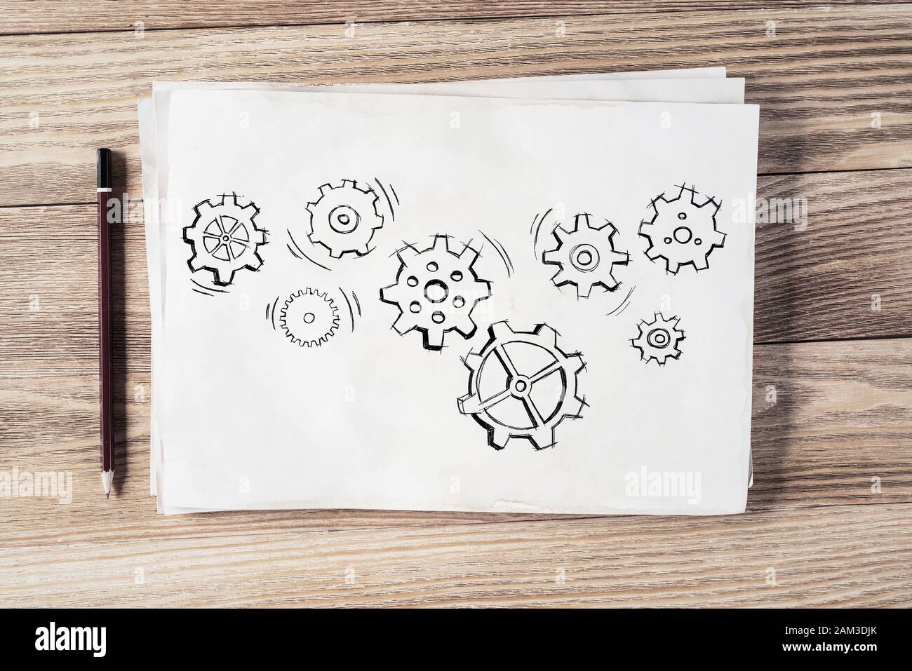 Gear wheels pencil hand drawn Stock Photo - Alamy Gear wheels pencil hand drawn Stock Photo - Alamy