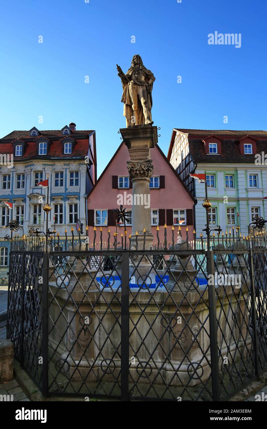 Brunnen am Weinmarkt Bad Windsheim is a city in Bavaria Germany Stock ...