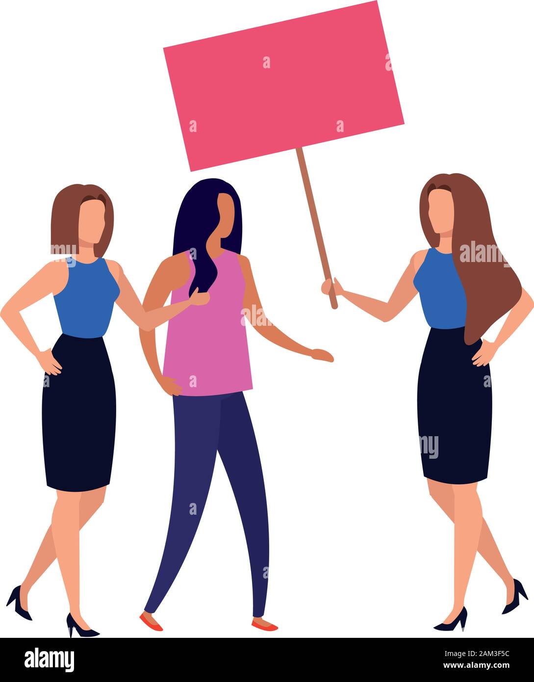 business women with protest placard isolated icon Stock Vector Image ...