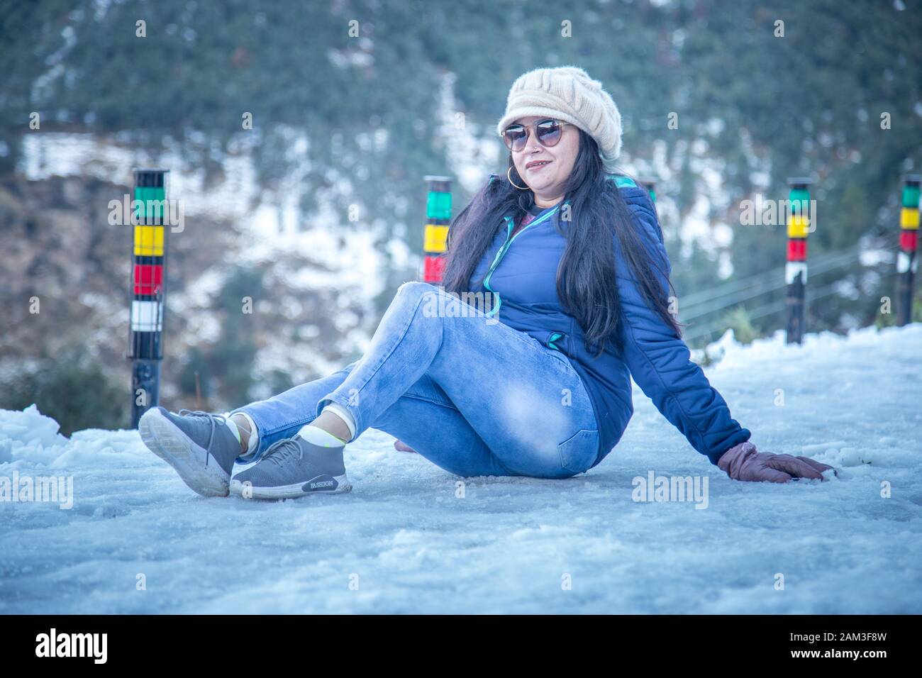 Indian female in winter hi-res stock photography and images - Alamy