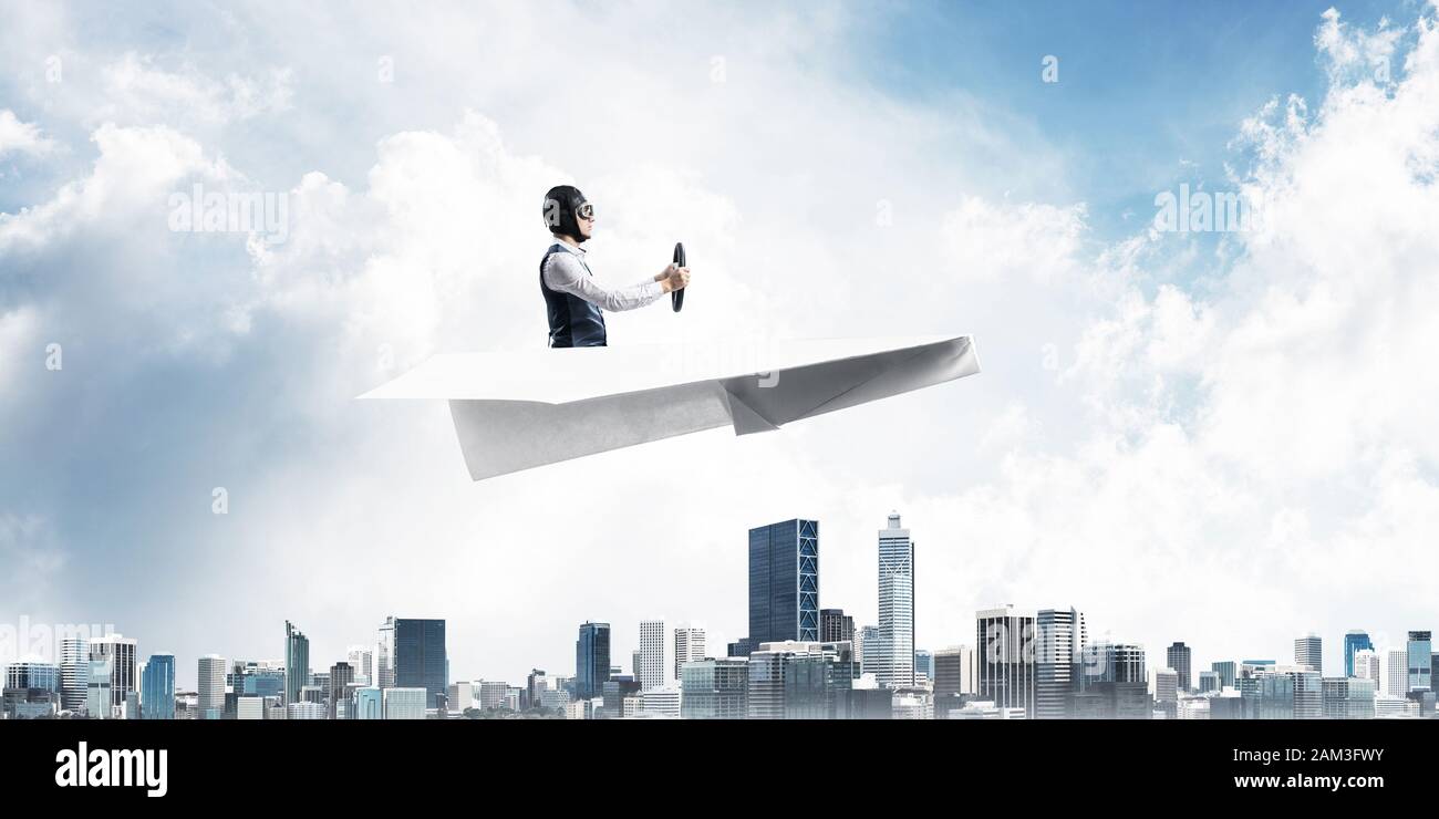 Business motivation concept with pilot airplane Stock Photo - Alamy