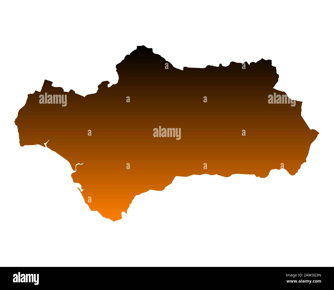 Map of Andalusia Stock Photo - Alamy