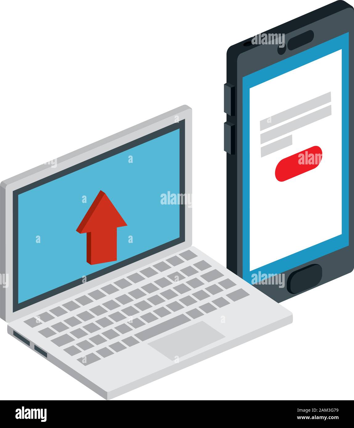 smartphone with laptop isolated icon Stock Vector Image & Art - Alamy