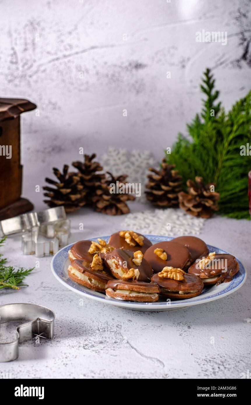 Traditional christmas czech cookies, vintage styled photo Stock Photo ...