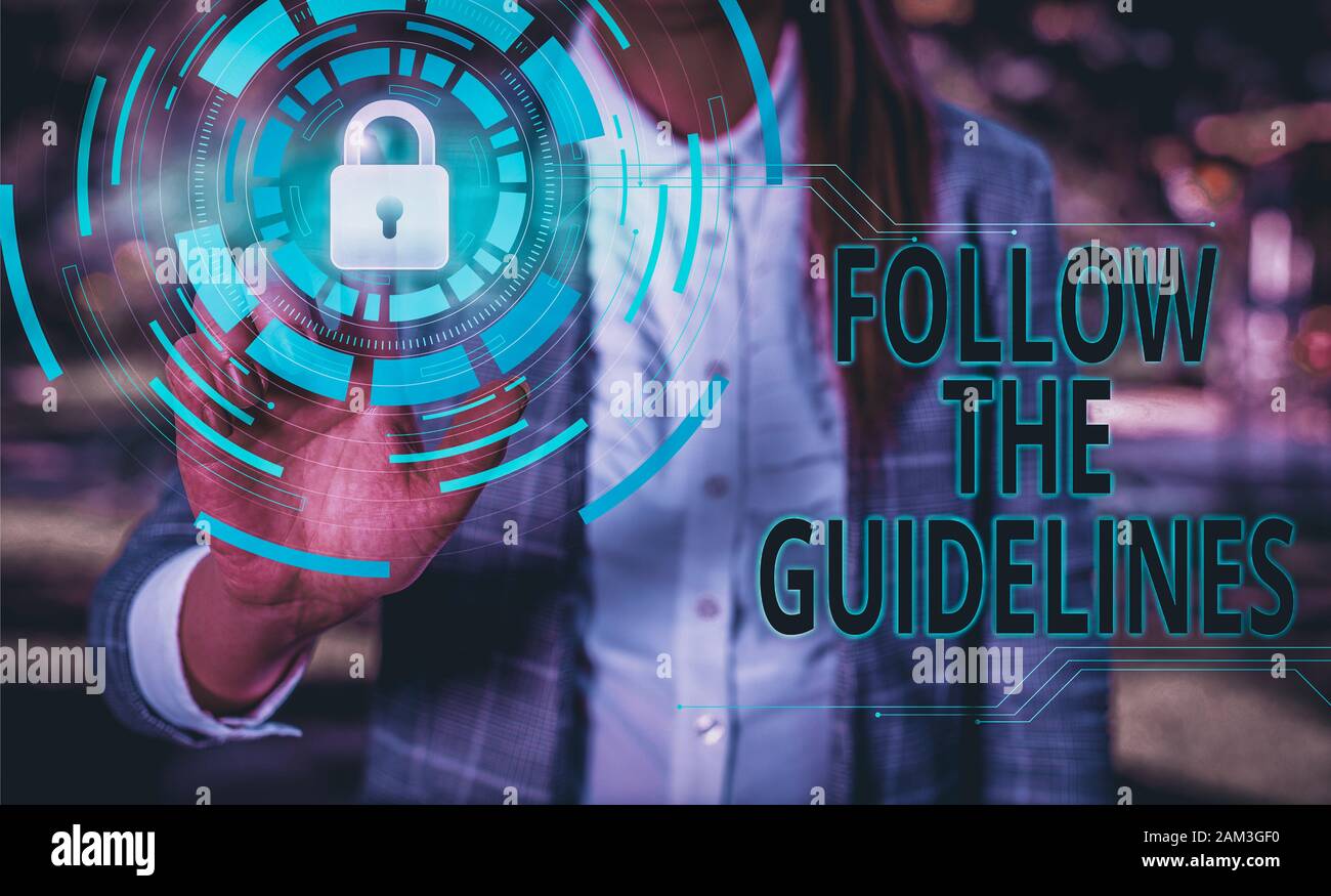 Handwriting text Follow The Guidelines. Conceptual photo Manual of ...