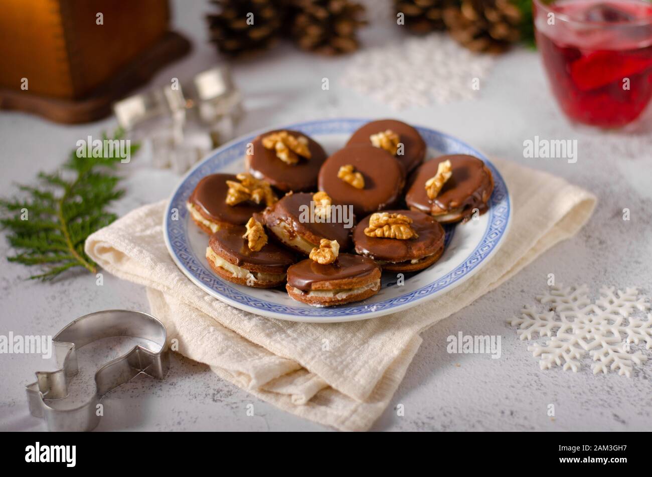 Traditional christmas czech cookies, vintage styled photo Stock Photo ...