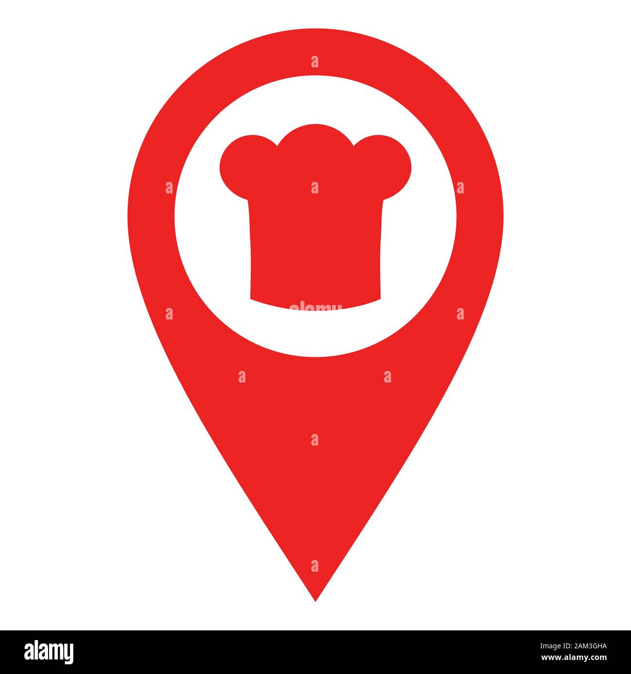 Chef hat and location pin Stock Photo - Alamy