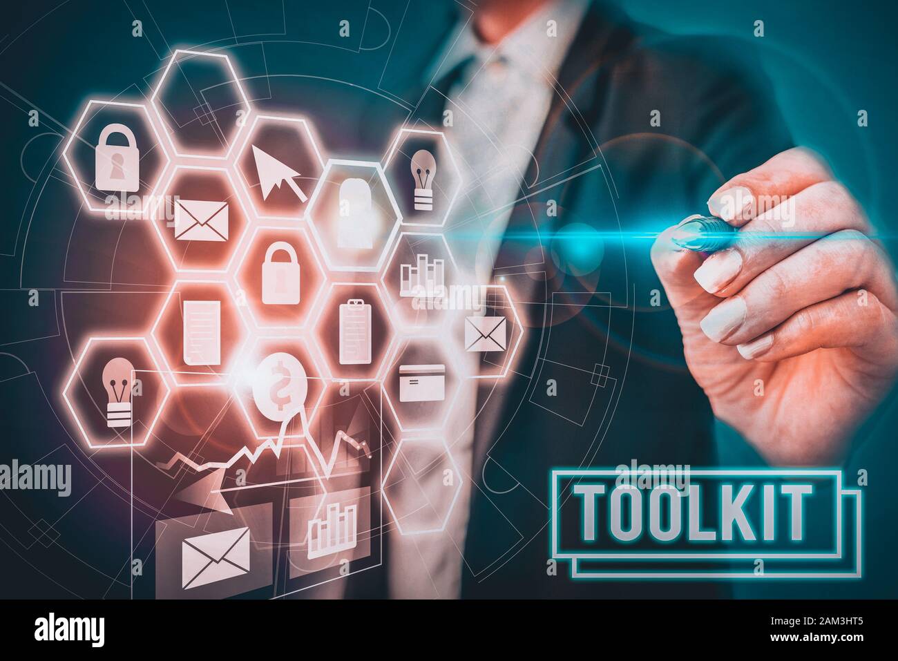 Handwriting Text Writing Toolkit Conceptual Photo Set Of Tools Kept In A Bag Or Box And Used