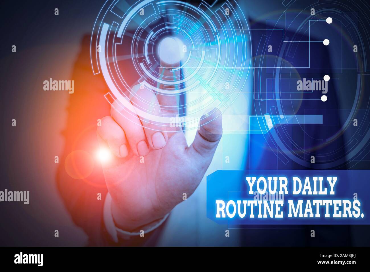 Text sign showing Your Daily Routine Matters. Business photo text Have ...