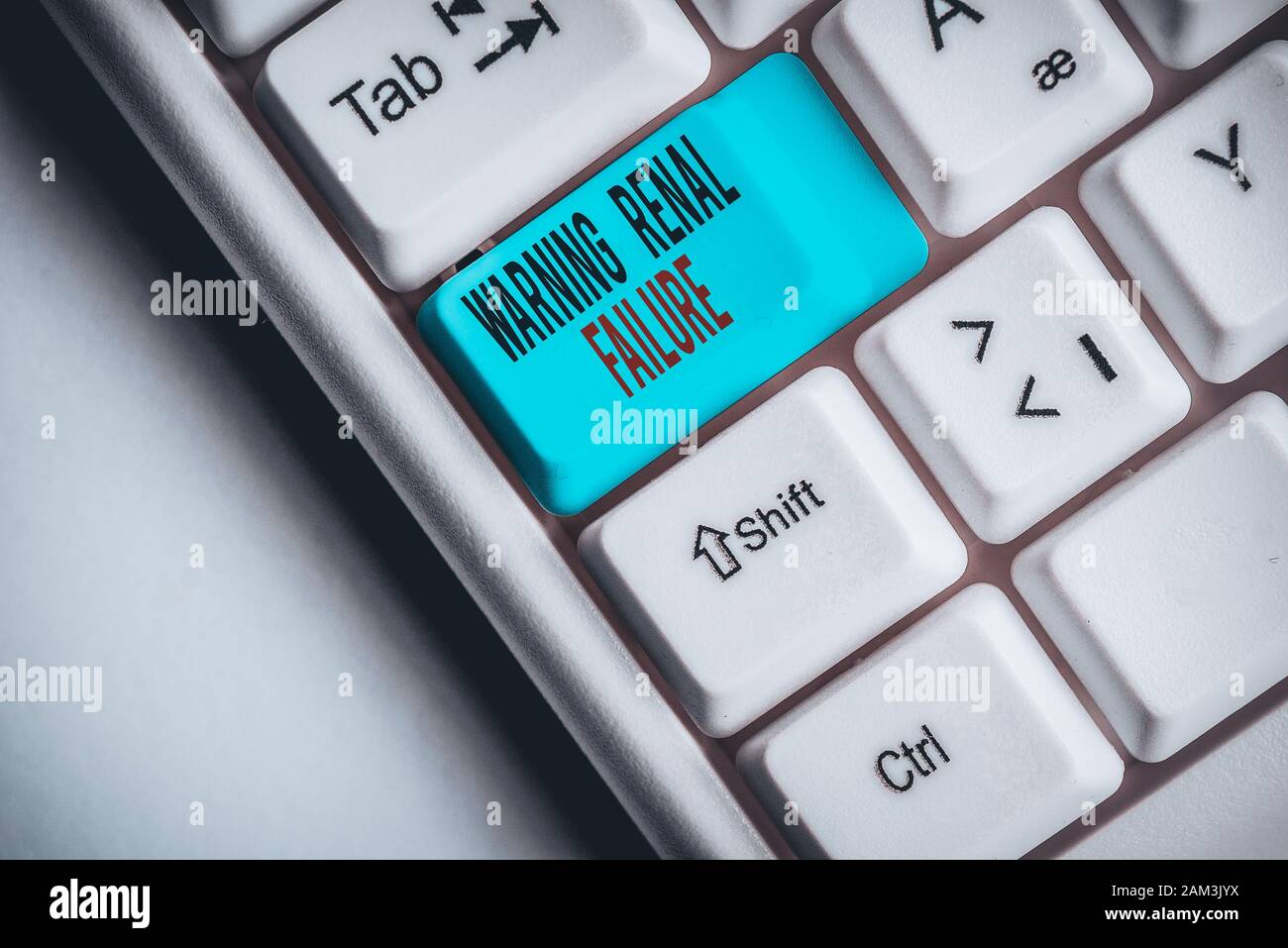 Writing note showing Warning Renal Failure. Business concept for stop ...