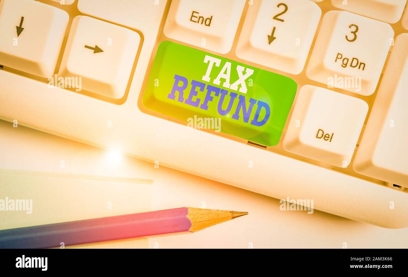 Text sign showing Tax Refund. Business photo text refund on tax when ...