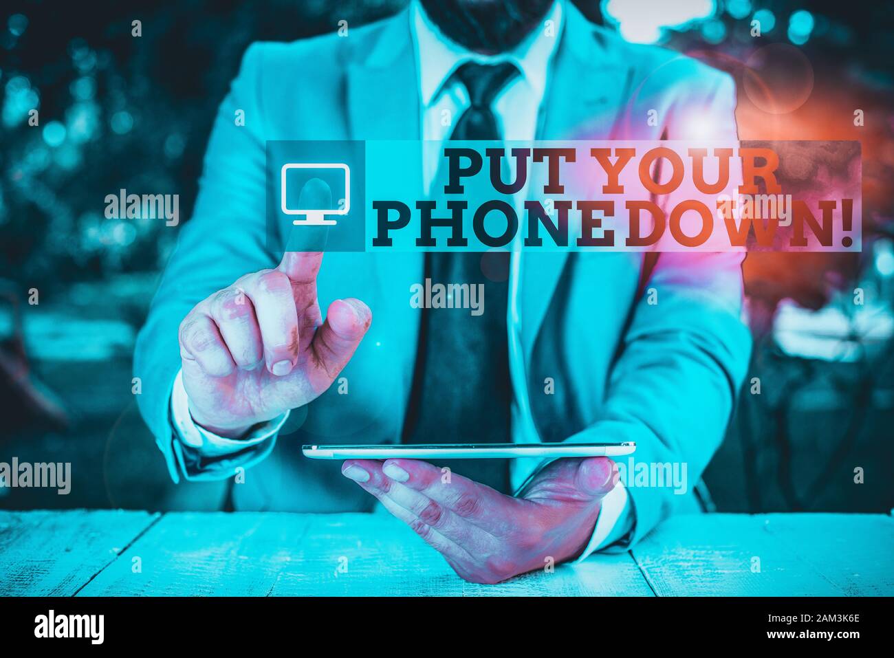 Conceptual hand writing showing Put Your Phone Down. Concept meaning ...