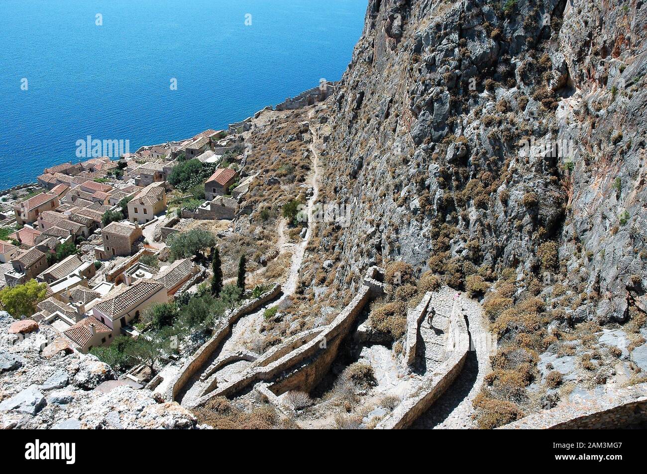 The view from monemvasia castle Stock Photo - Alamy