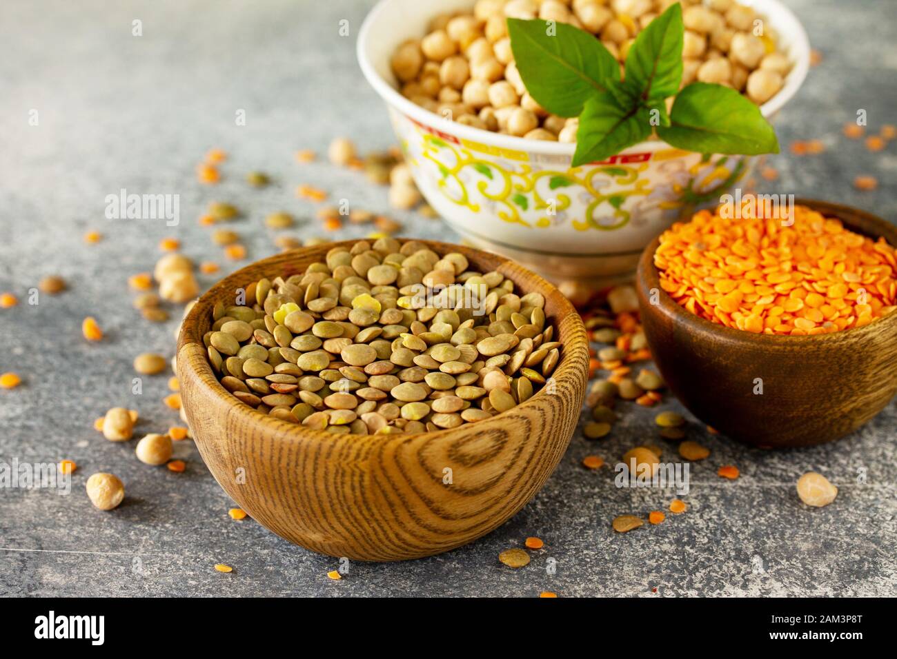 Healthy food, dieting, concept vegan protein source. Raw of legumes ...