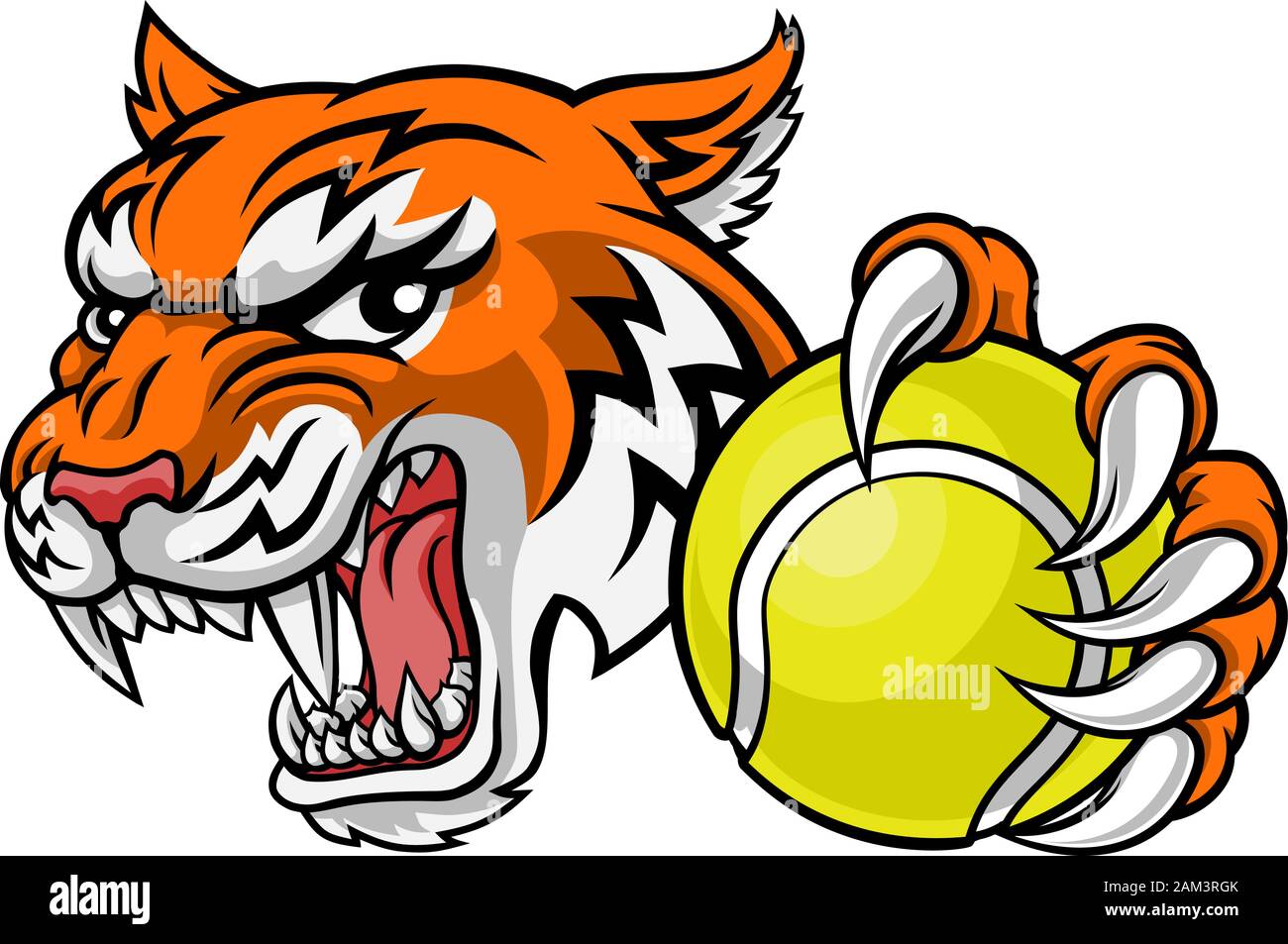 Tiger Tennis Player Animal Sports Mascot Stock Vector Image & Art - Alamy