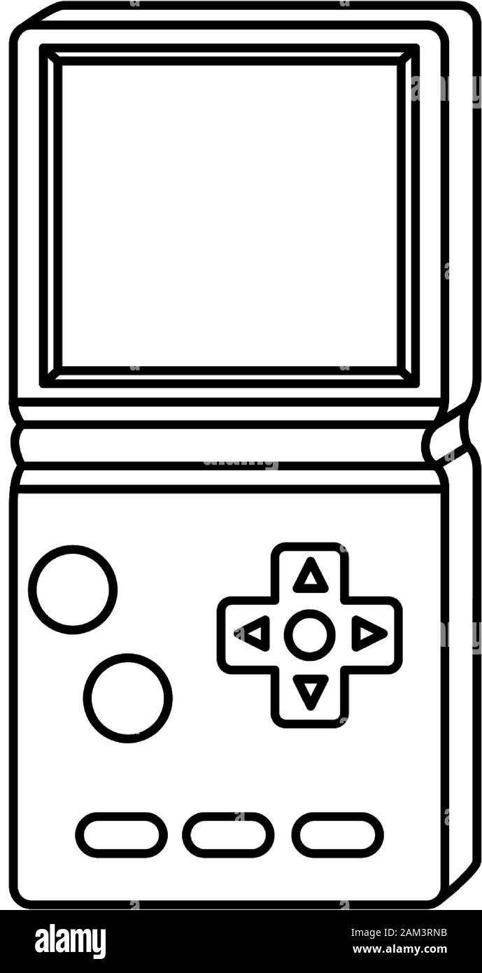 video game handle of nineties line style icon Stock Vector Image & Art ...