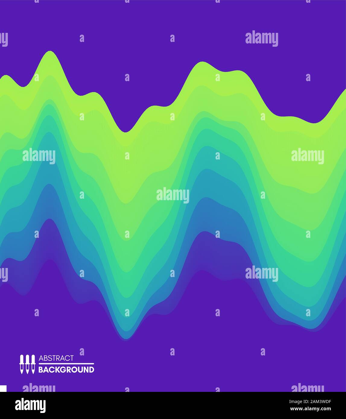 Abstract waveform background. 3d technology style. Vector illustration ...