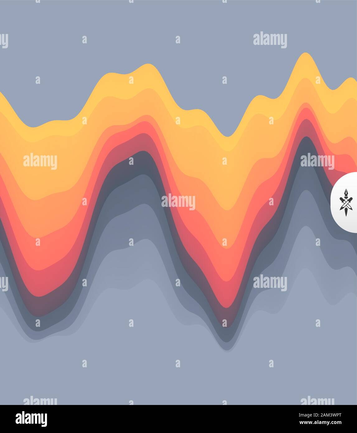 Abstract waveform background. 3d technology style. Vector illustration ...