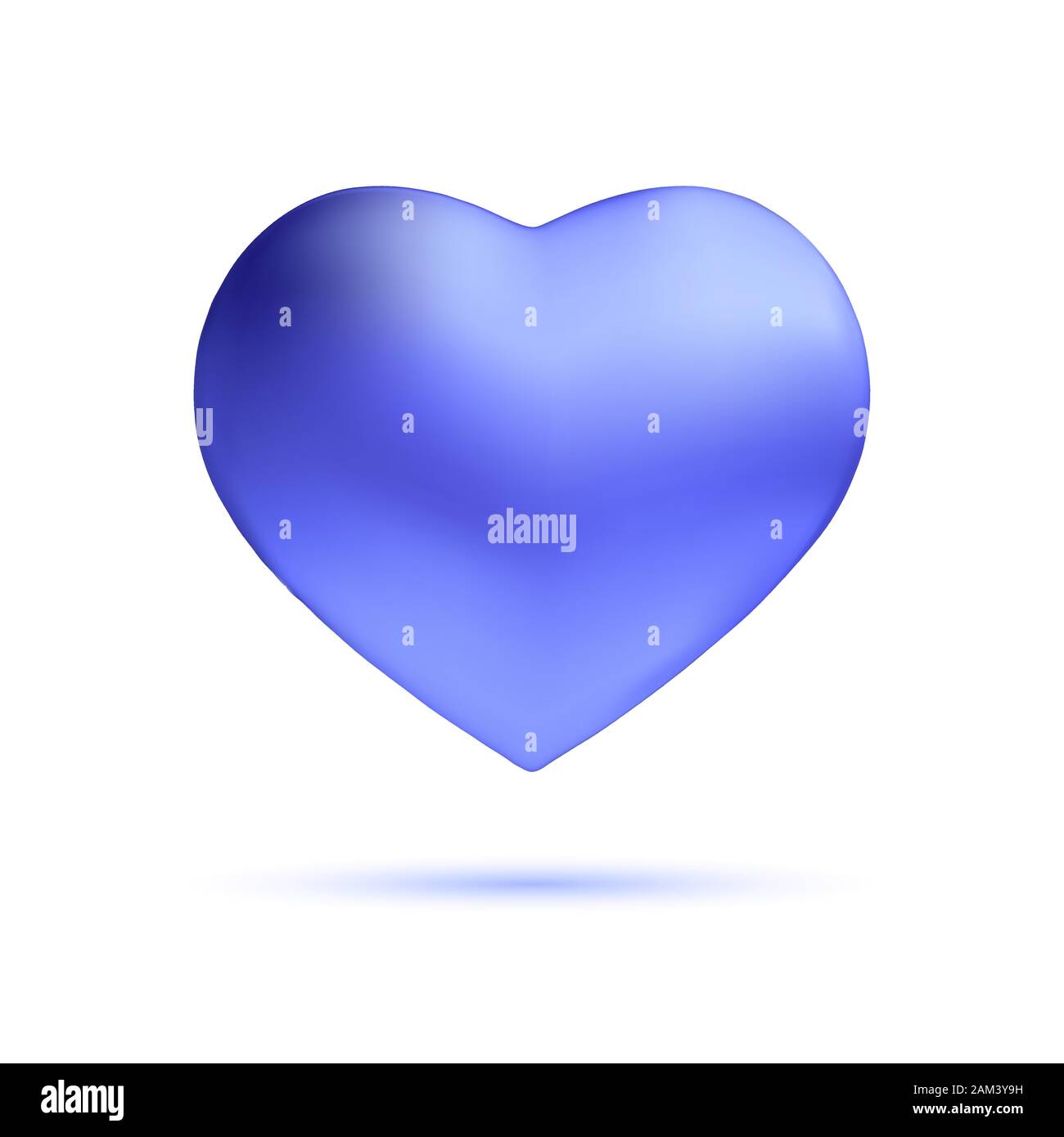 Blue heart. 3D love symbol isolated on white background. Element for ...