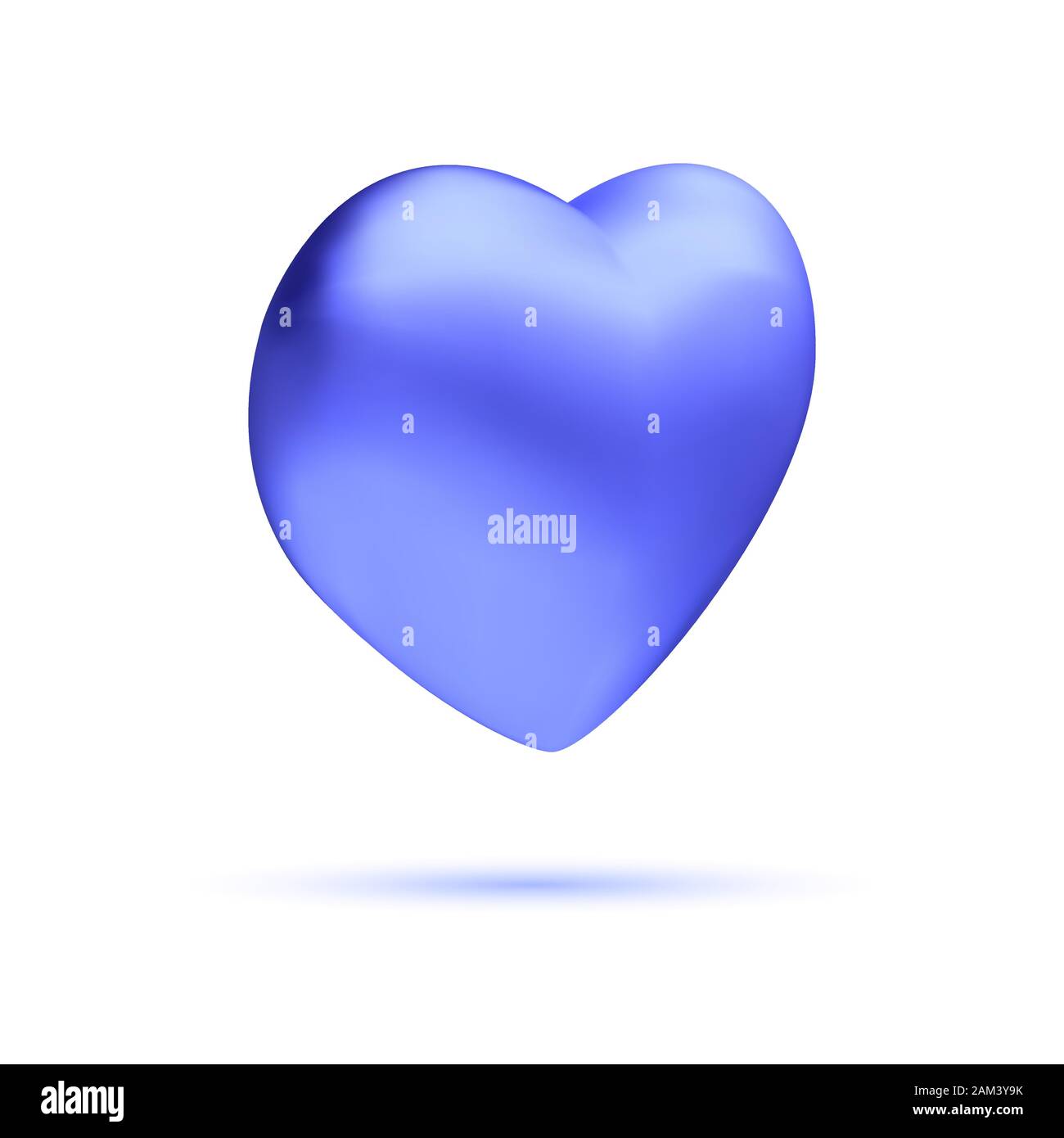 Blue heart. 3D love symbol isolated on white background. Element for ...