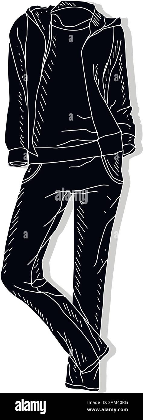 Sport suit. Vector isolated illustration of sport suit monochrome on ...