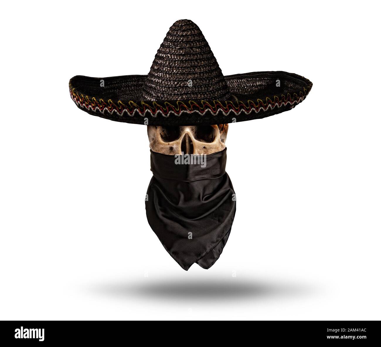 Mexican human skull sombrero hat Cut Out Stock Images & Pictures - Alamy