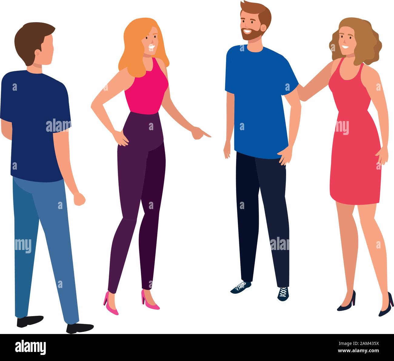 group of young people isolated icon Stock Vector Image & Art - Alamy