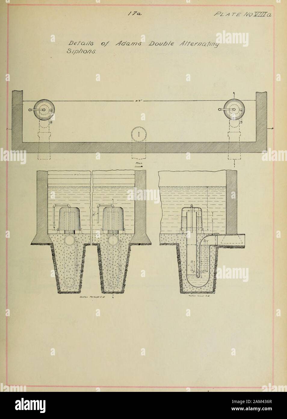 Automatic siphonic apparatus as used in sewerage systems and in sewage ...