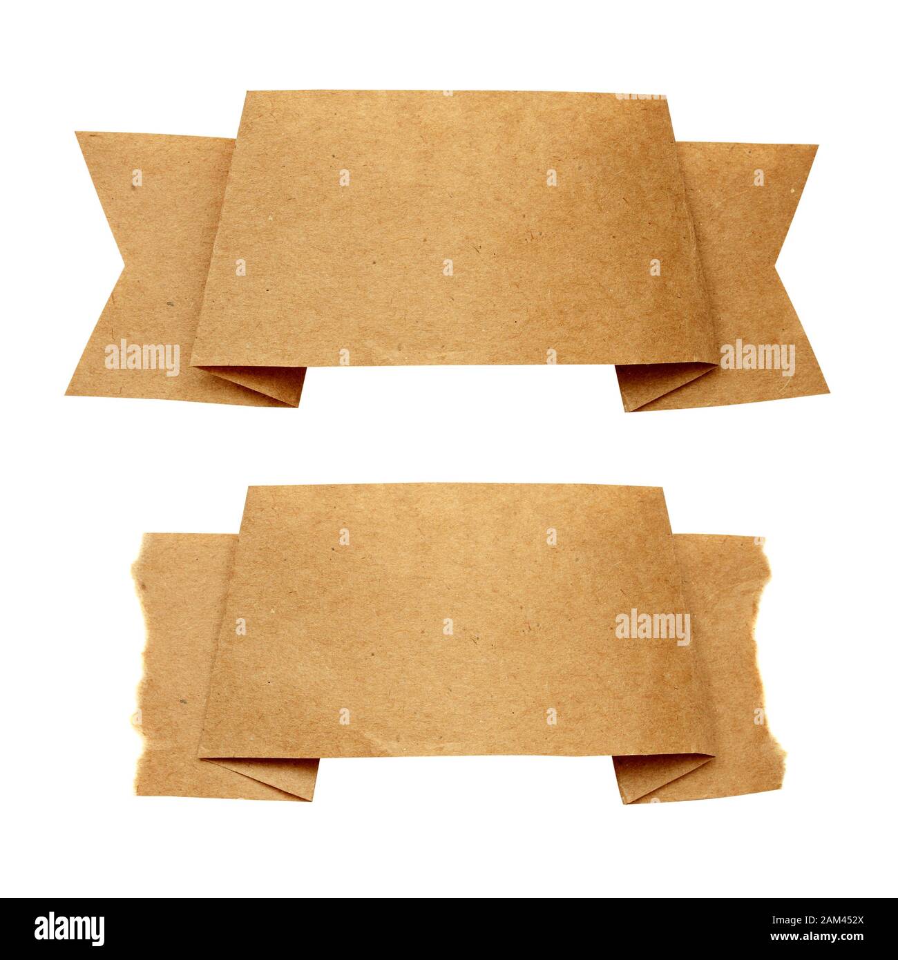Two craft paper ribbon isolated on white Stock Photo - Alamy