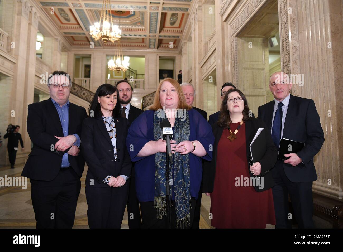 Leader alliance party northern ireland speaking parliament buildings hi ...