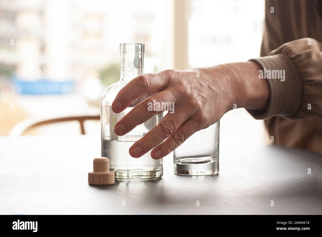 Empty alcohol bottle side hi-res stock photography and images - Alamy