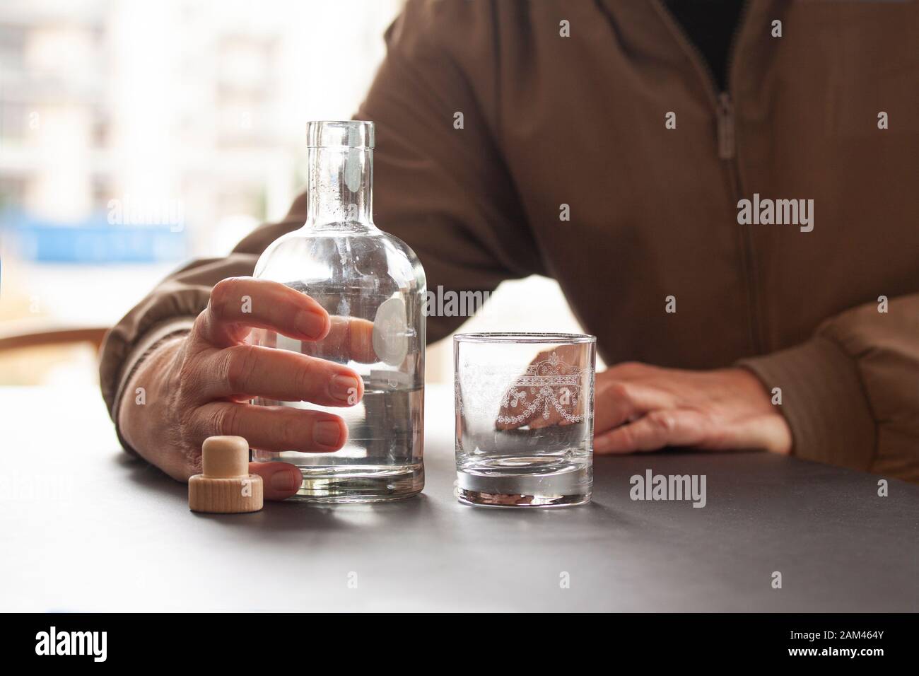 Empty alcohol bottle side hi-res stock photography and images - Alamy
