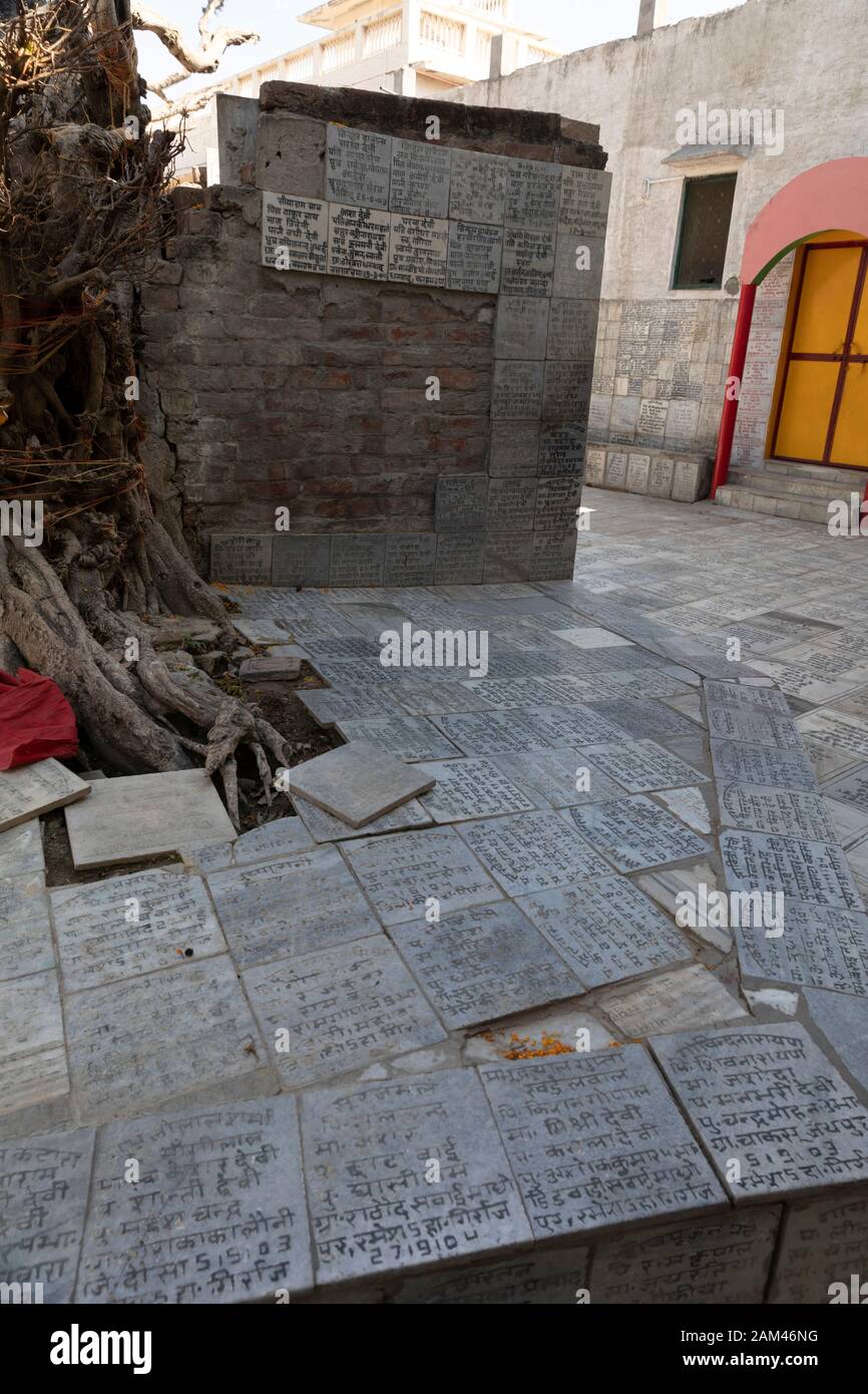 Tiles with prayers written on it inside famous krishna temple in ...