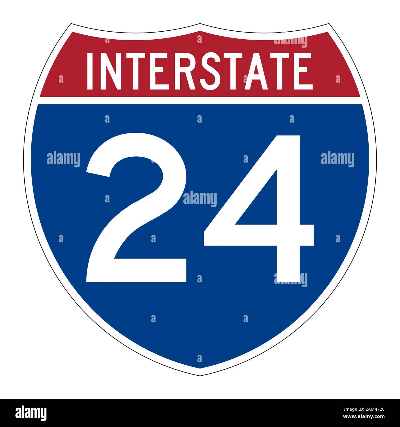 Interstate highway 24 road sign Stock Photo - Alamy