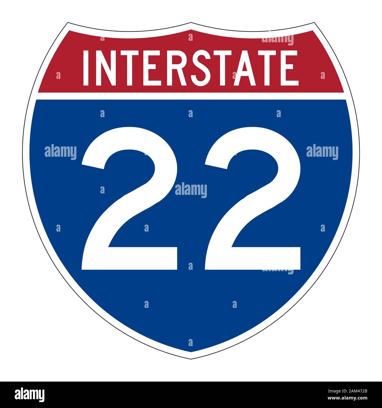 Interstate highway 22 road sign Stock Photo - Alamy