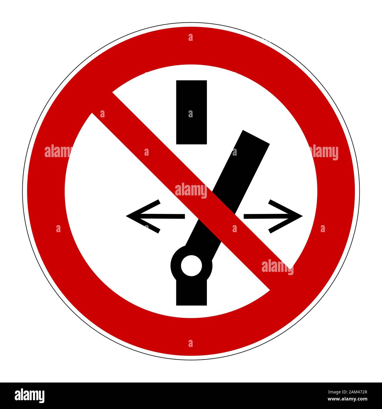 Do not alter the state of the switch sign Stock Photo - Alamy
