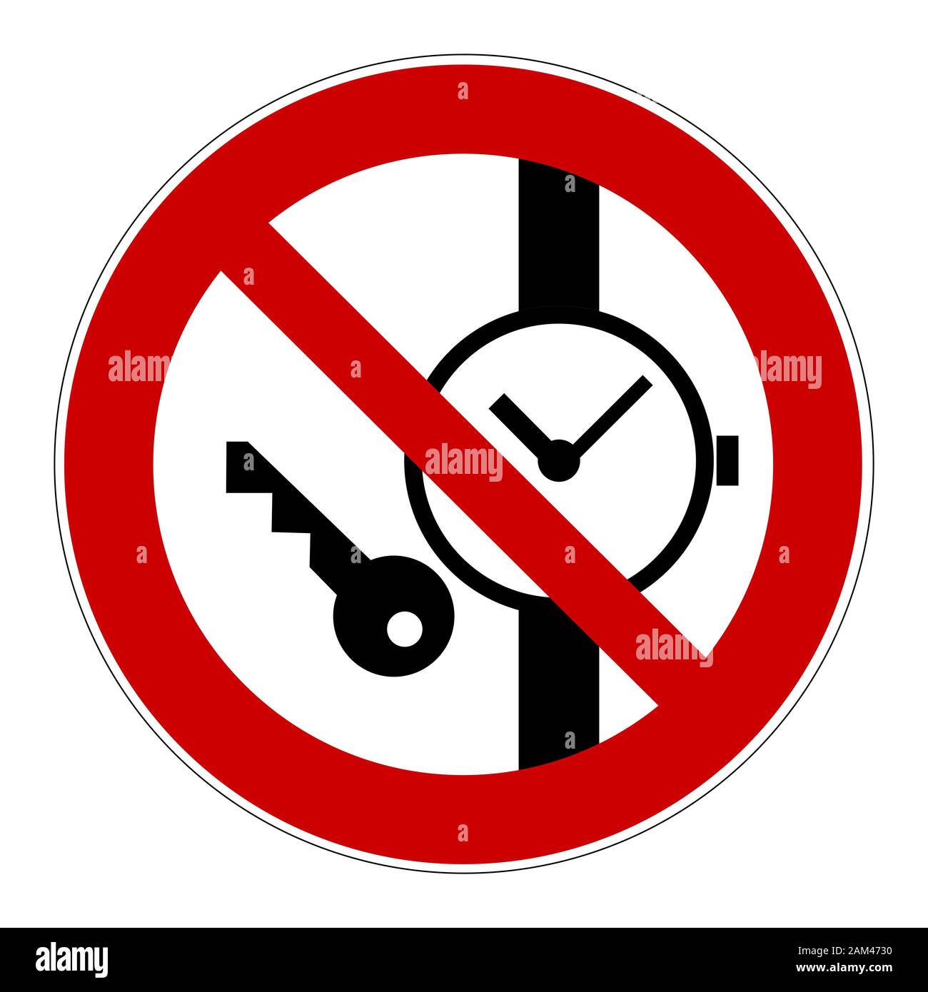 No watches or metallic parts sign Stock Photo - Alamy