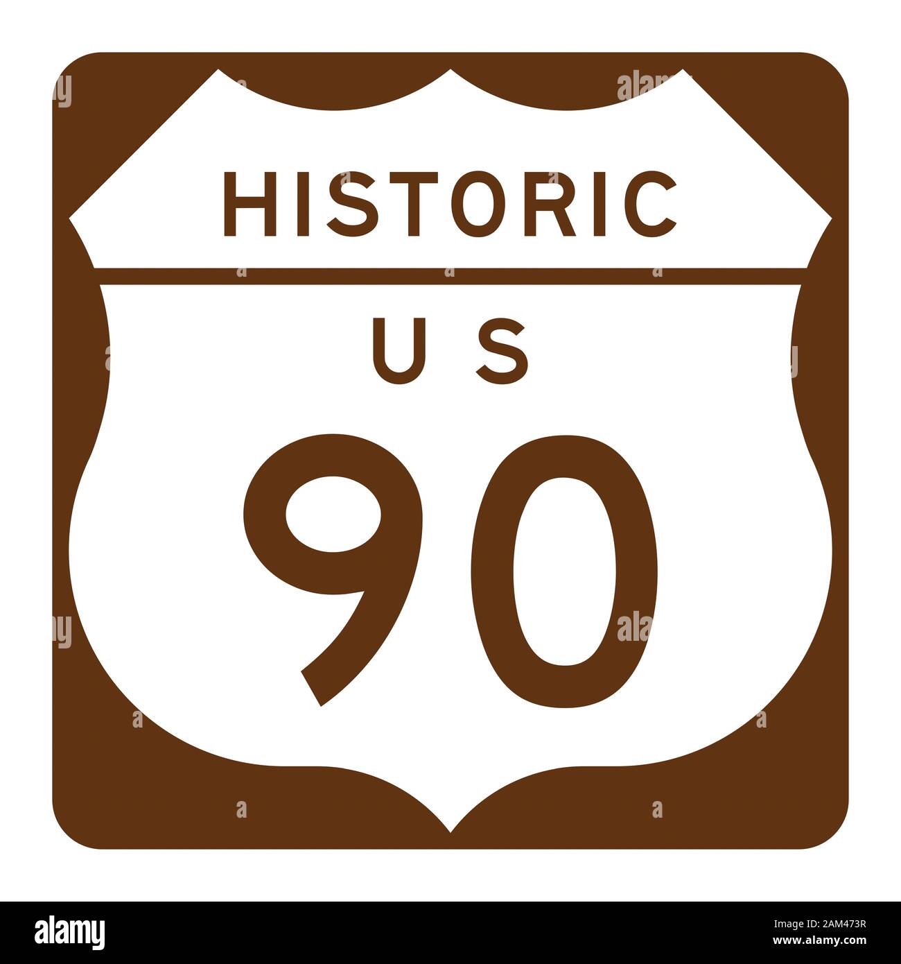 Historic us route 90 sign Stock Photo - Alamy