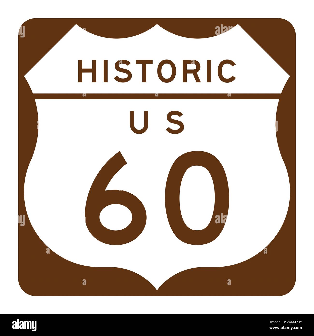 Historic us route 60 sign Stock Photo - Alamy