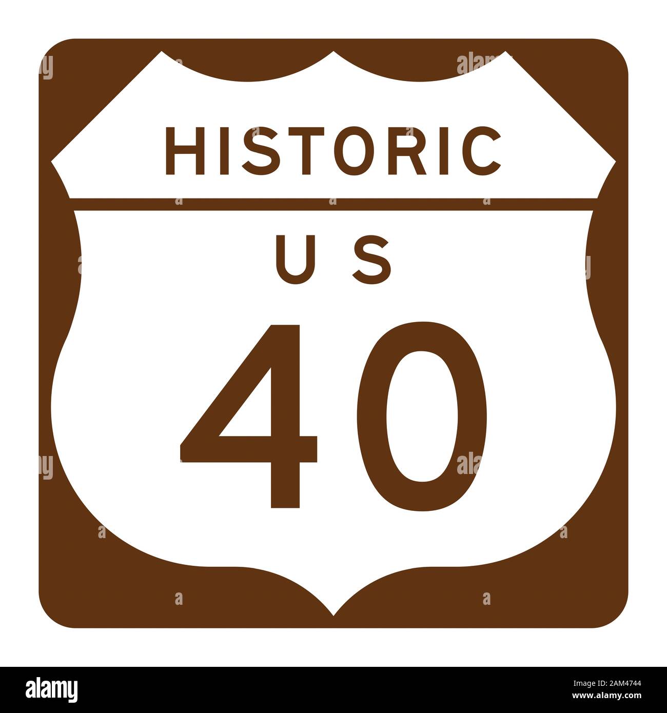 Historic us route 40 sign Stock Photo - Alamy