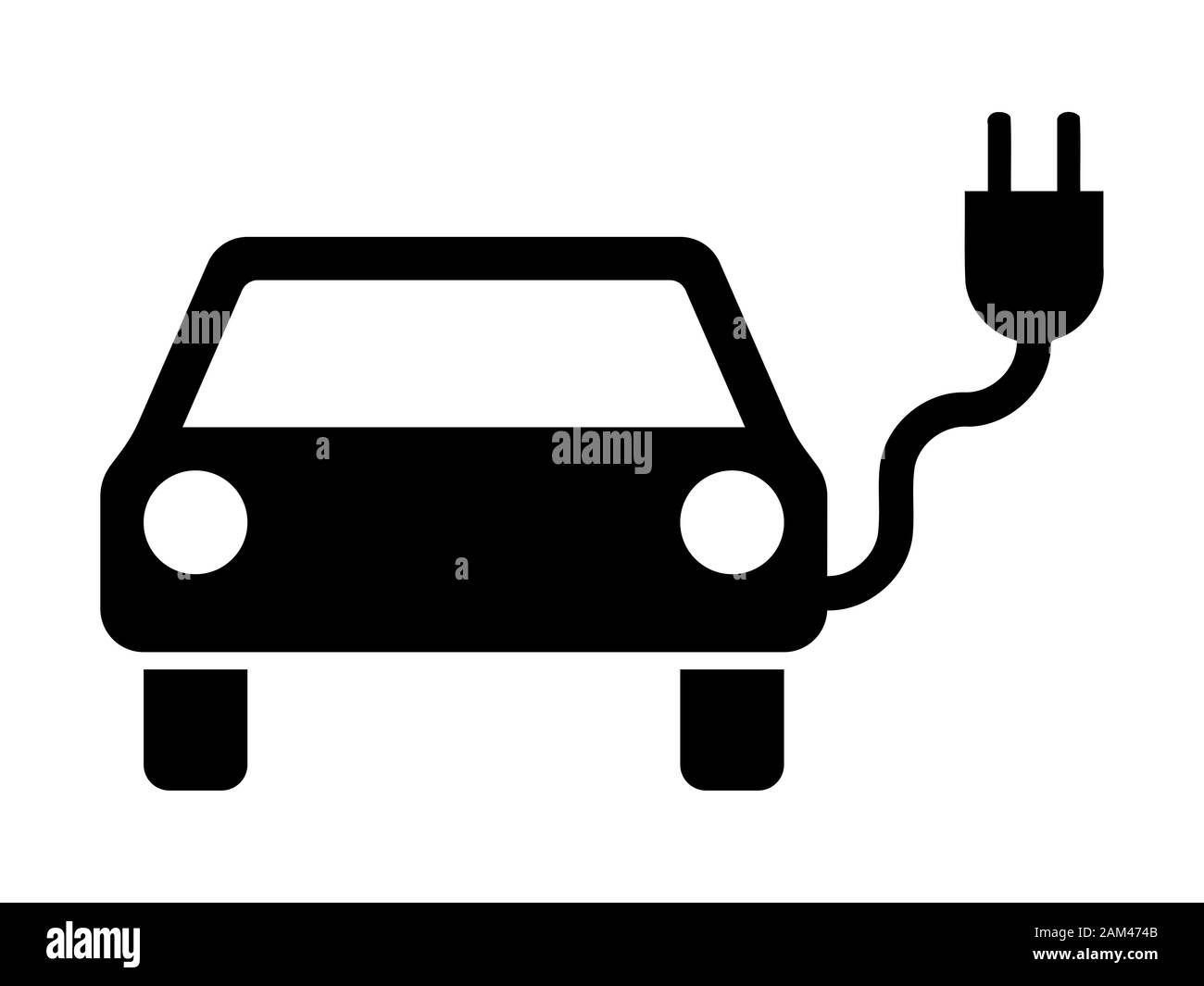 Electric car symbol icon Stock Photo - Alamy