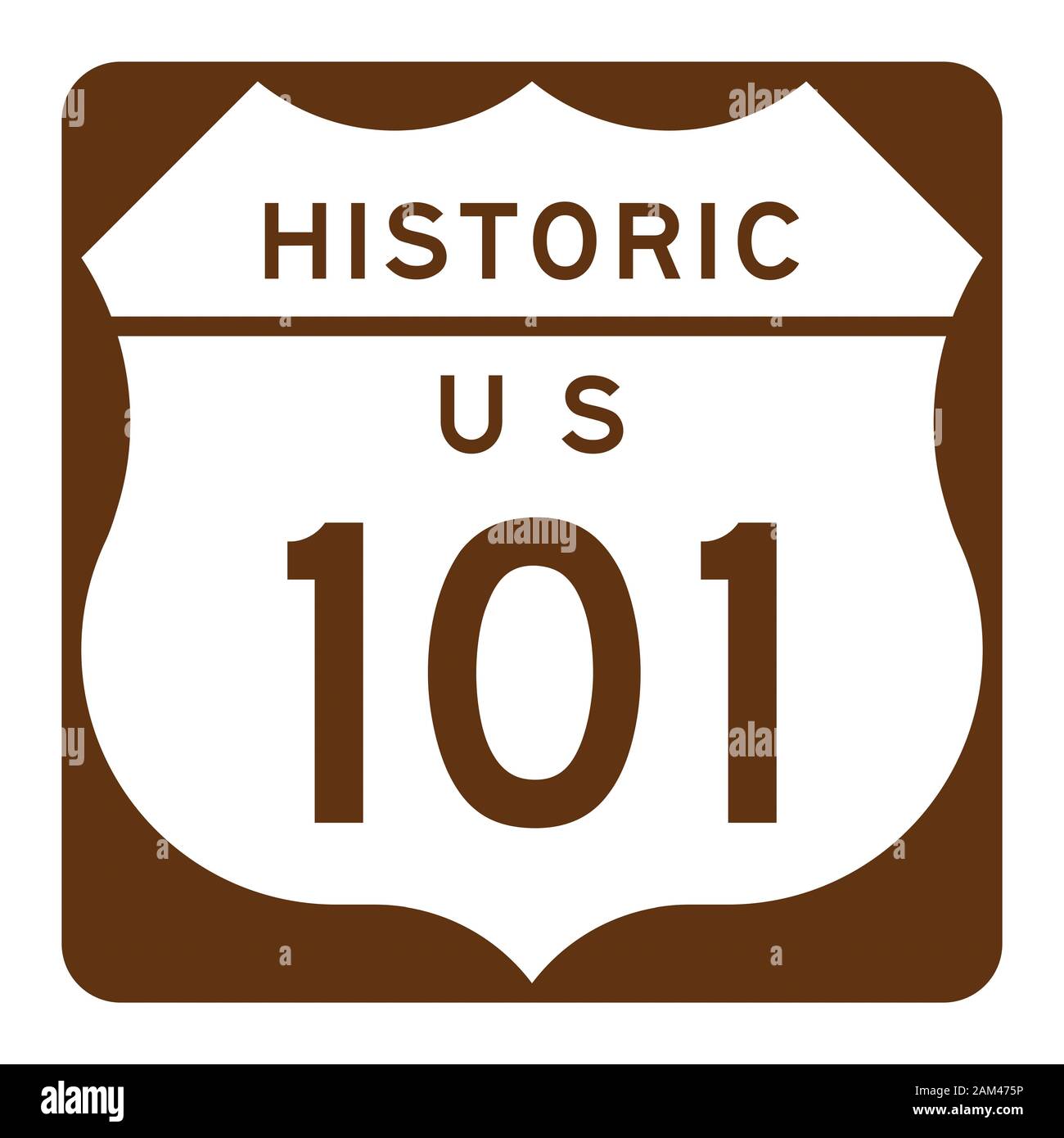 Historic us route 101 sign Stock Photo - Alamy