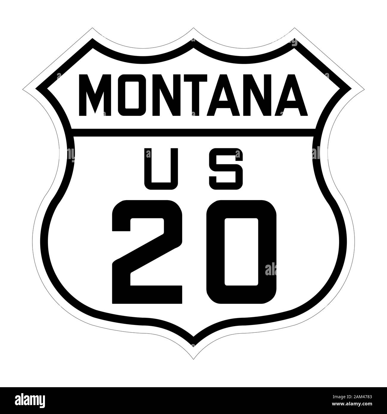 Montana us route 20 sign Stock Photo - Alamy