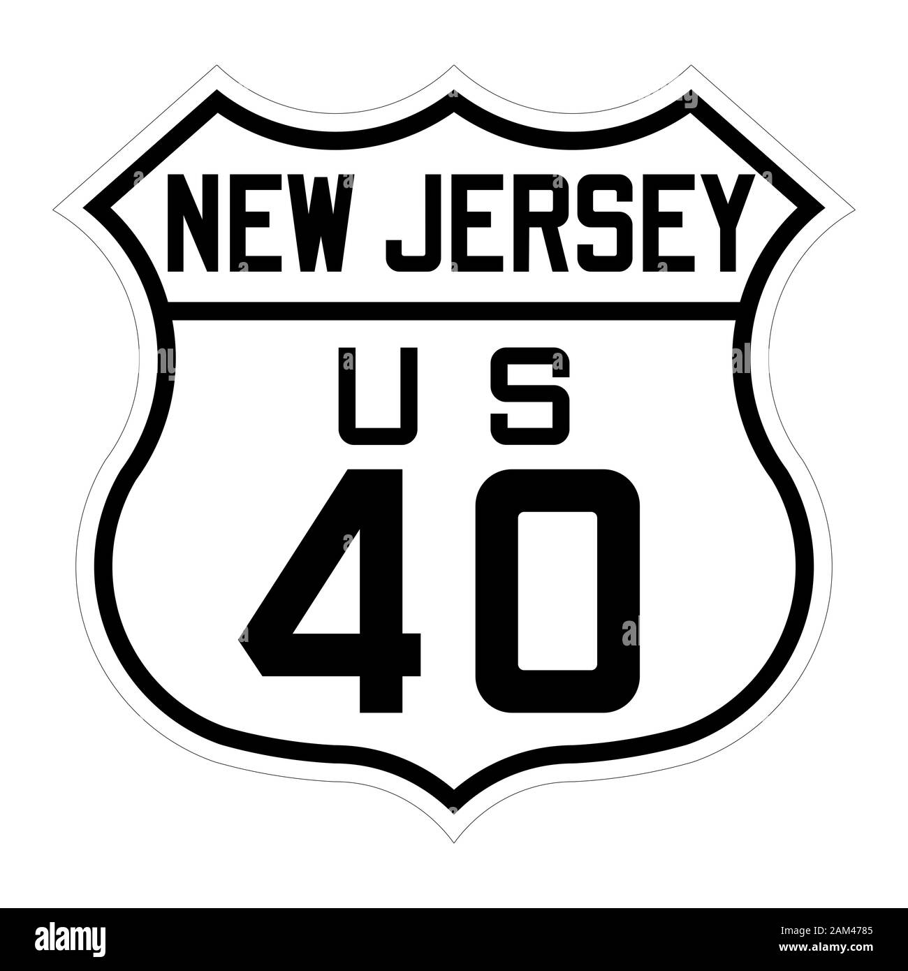New Jersey us route 40 sign Stock Photo - Alamy