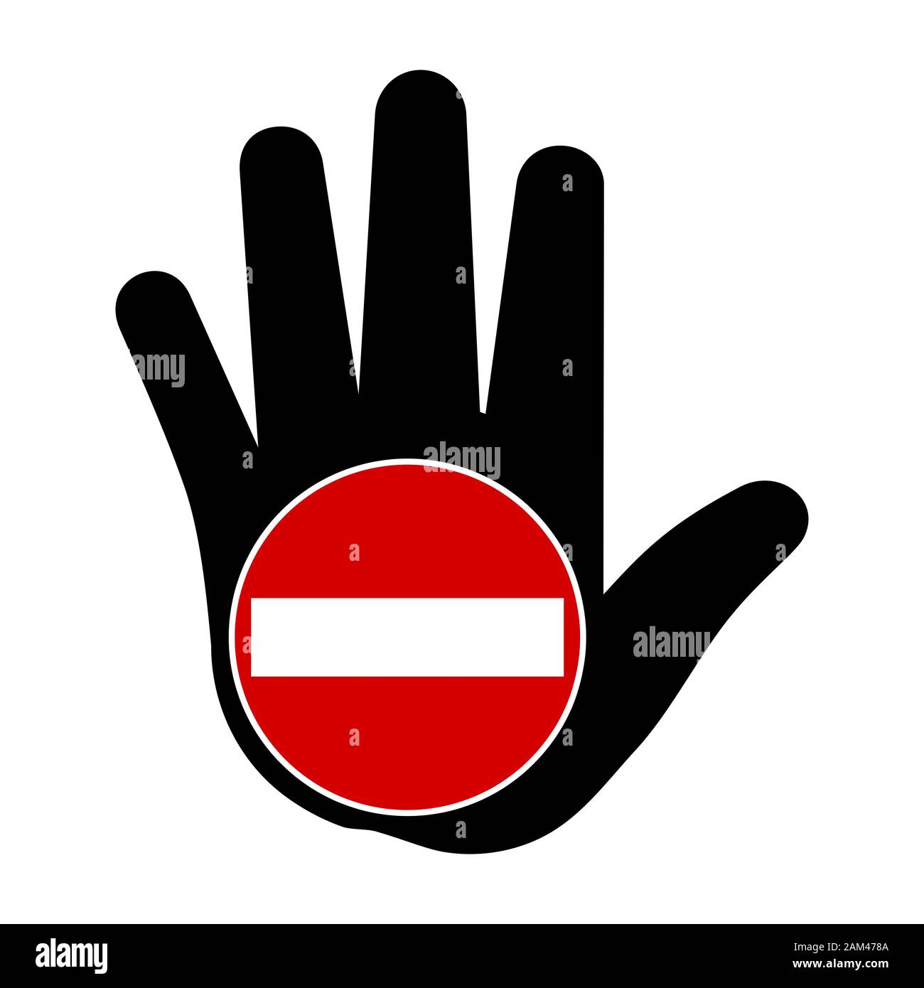 Hand stop forbidden icon Stock Photo - Alamy